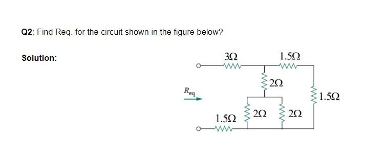 Solved Q2. Find Req. for the circuit shown in the figure | Chegg.com
