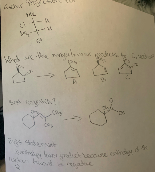 Solved Fischer Proje CI NH₂ -H EX asenthalpy favor product | Chegg.com
