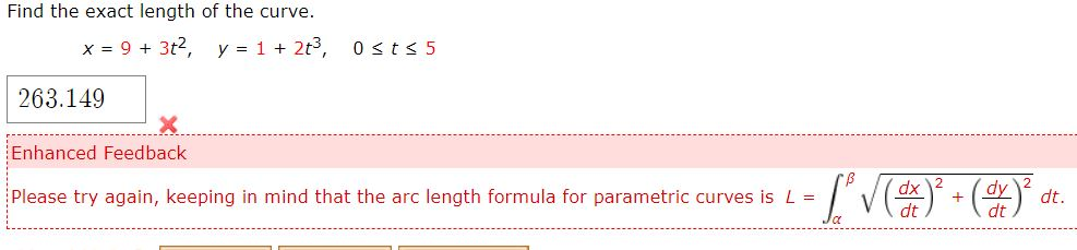 Solved Find the exact length of the curve. x = 9 + 3t2, | Chegg.com