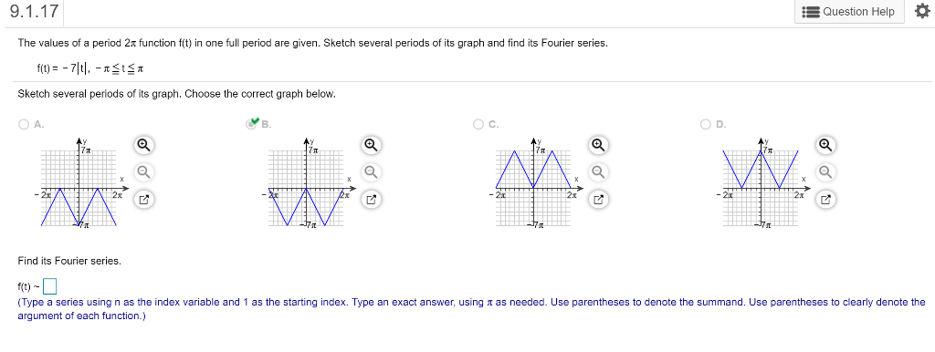 Solved Question Help * The values of a period 2π function | Chegg.com