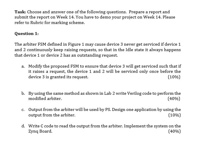 Solved Question 1:The arbiter FSM defined in Figure 1 ﻿may | Chegg.com