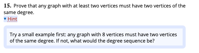 Solved 15. Prove that any graph with at least two vertices | Chegg.com