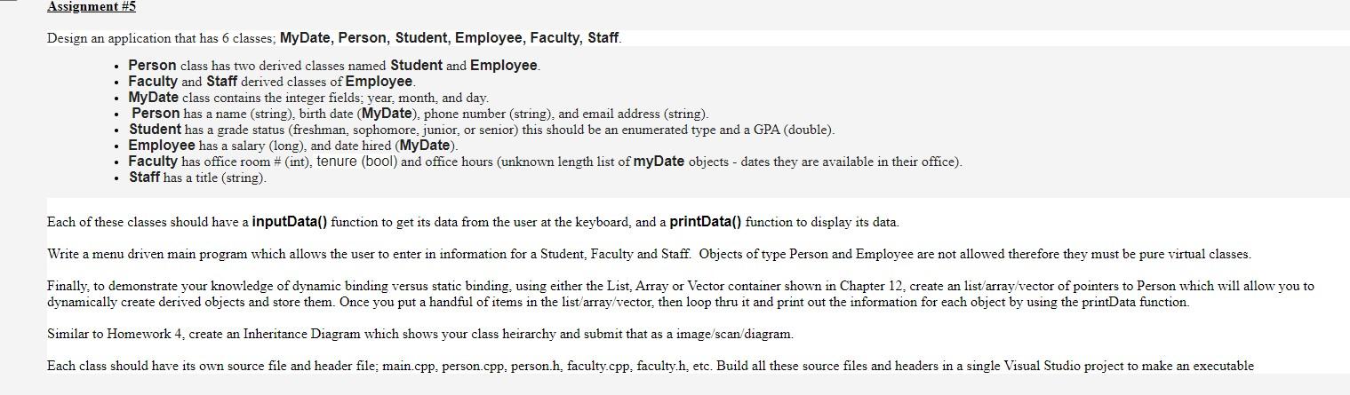 Solved Assignment #5 Design an application that has 6 | Chegg.com