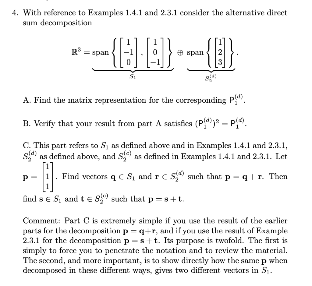 4. With reference to Examples 1.4.1 and 2.3.1 | Chegg.com
