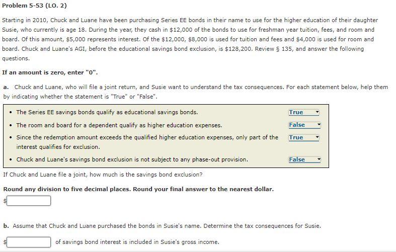 Solved Problem 5-53 (LO. 2) Starting in 2010, Chuck and | Chegg.com