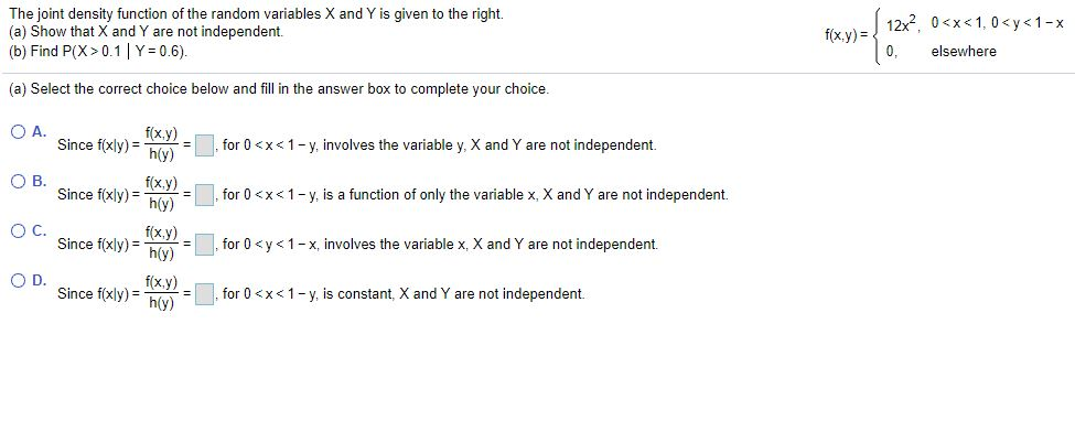 Solved The Joint Density Function Of The Random Variables X 0057