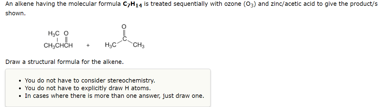 Solved An alkene having the molecular formula C7H14 is | Chegg.com