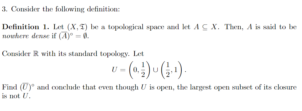 Solved 3. Consider the following definition: Definition 1. | Chegg.com