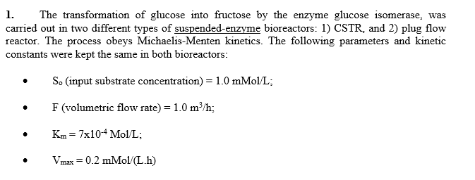 Solved 1. The transformation of glucose into fructose by the | Chegg.com