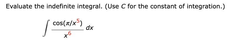 Solved Evaluate the indefinite integral. (Use \\( C \\) for | Chegg.com