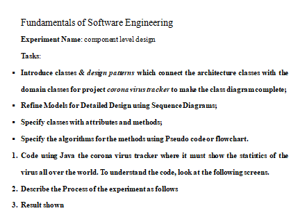 Solved Fundamentals of Software Engineering Experiment Name: | Chegg.com