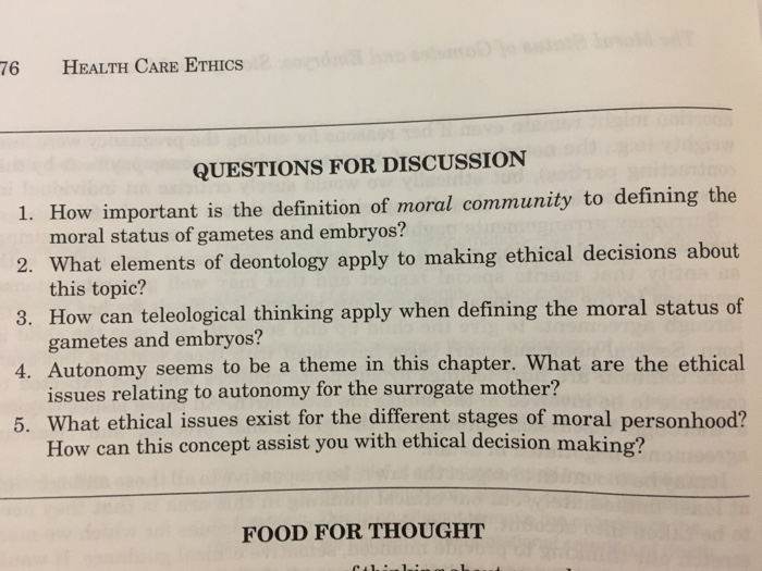 Solved How important is the definition of moral community to | Chegg.com