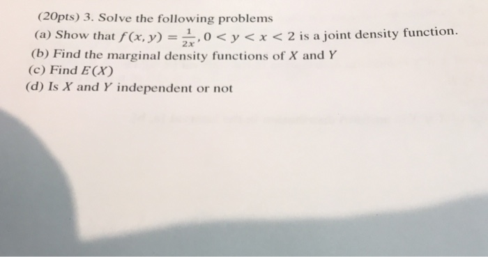 Solved (20pts) 3. Solve the following problems (a) Show that | Chegg.com