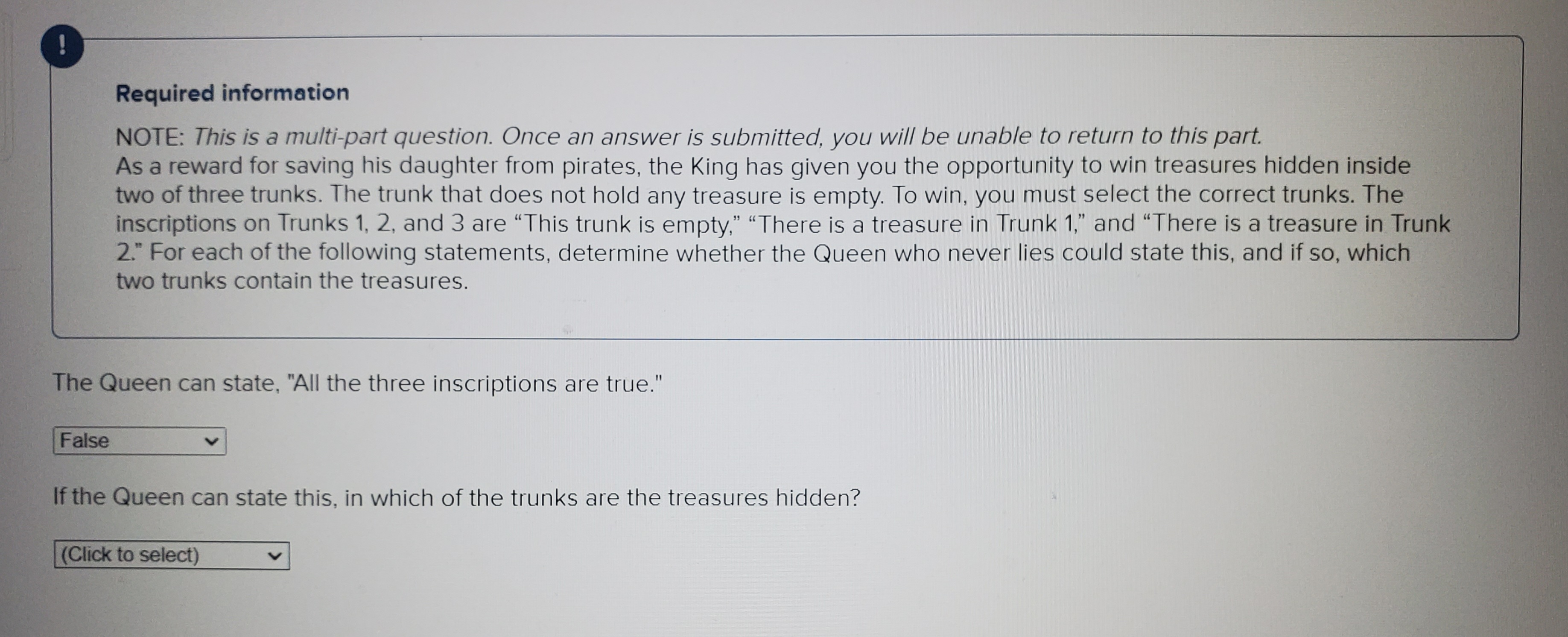 Solved Required information NOTE: This is a multi-part | Chegg.com