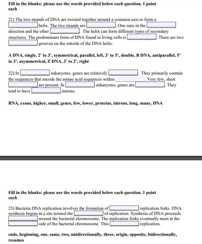 Solved Fill in the blanks: please use the words provided | Chegg.com