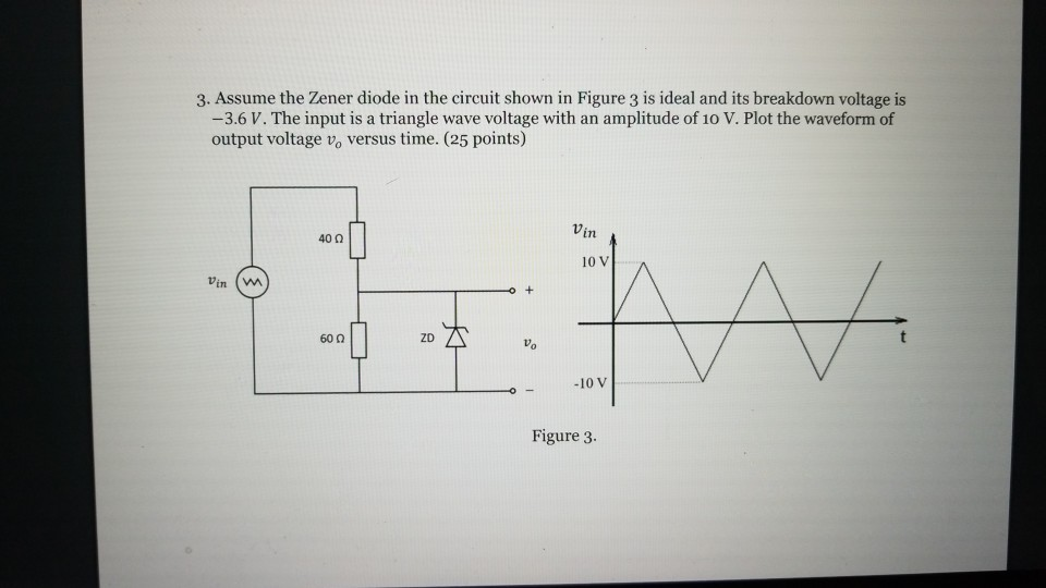 Solved 3. Assume the Zener diode in the circuit shown in | Chegg.com