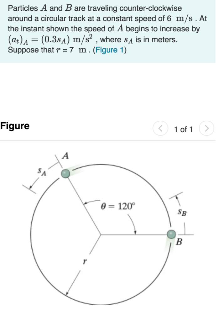 Solved Particles A and B are traveling counter-clockwise | Chegg.com