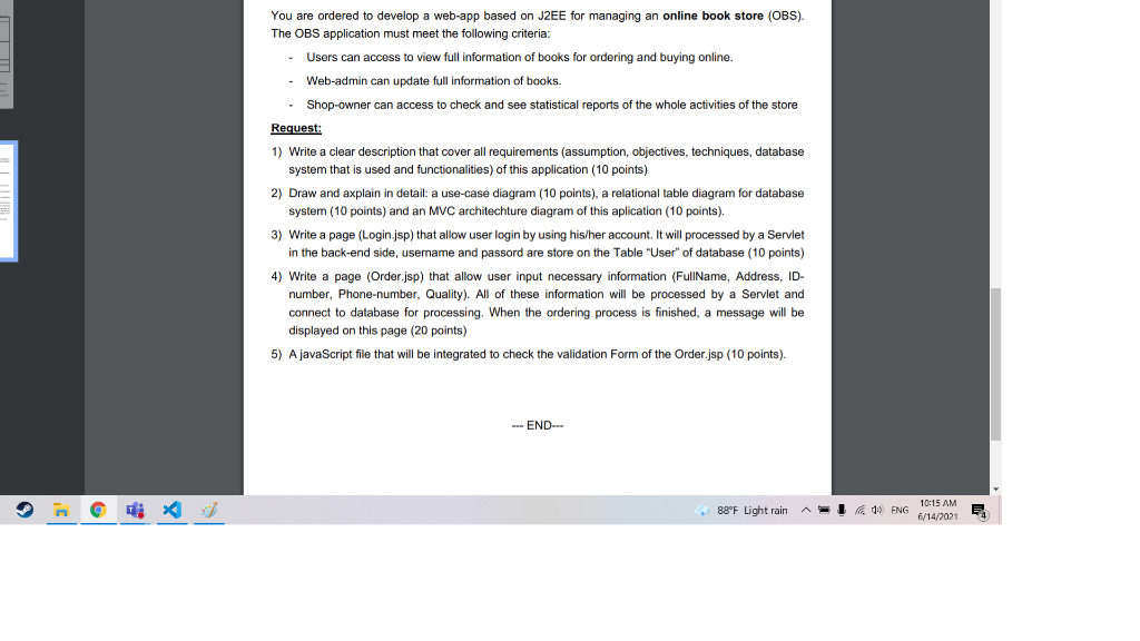 Solved You are ordered to develop a web-app based on J2EE | Chegg.com