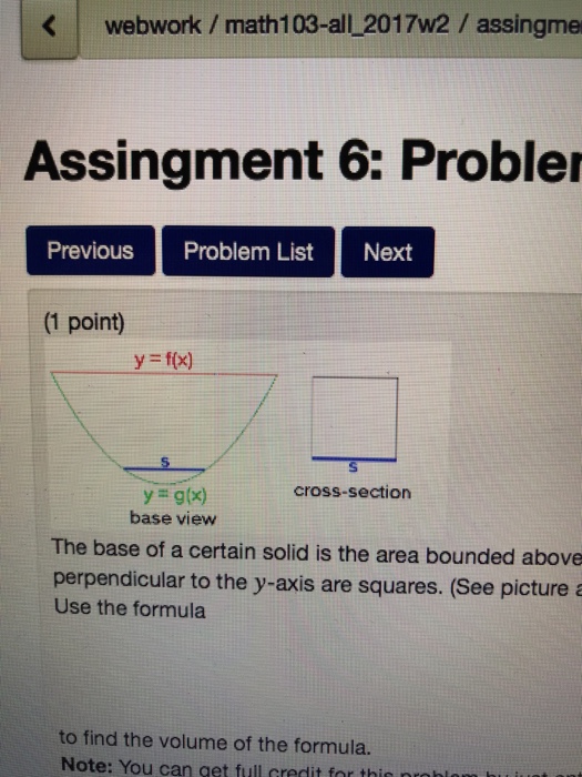 Solved Assingment 6: Problem 10 Problem ist Next | Chegg.com