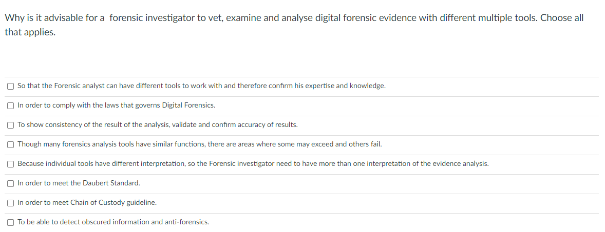 Solved Why is it advisable for a forensic investigator to | Chegg.com