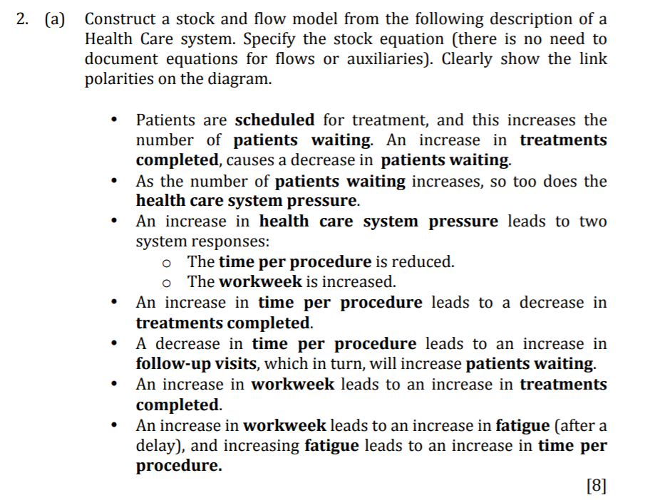 2. (a) Construct a stock and flow model from the | Chegg.com