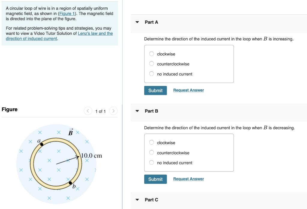 Solved A circular loop of wire is in a region of spatially | Chegg.com