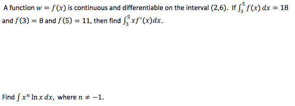 Solved A function w=f(x) is continuous and differentiable on | Chegg.com
