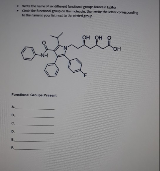 Solved • Write the name of six different functional groups | Chegg.com