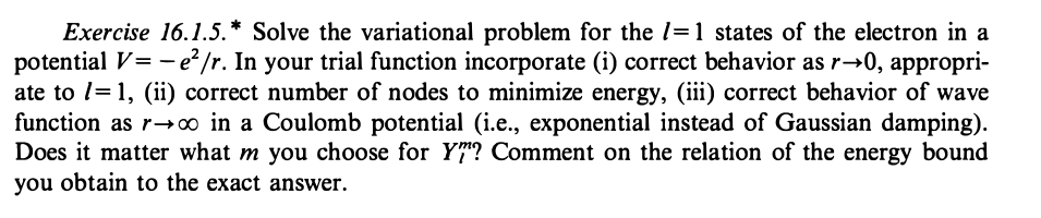 Solved Exercise 16.1.5. ∗ Solve the variational problem for | Chegg.com