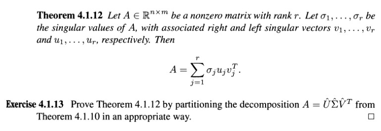 Solved Theorem 4.1.12 Let A € RXm be a nonzero matrix with | Chegg.com