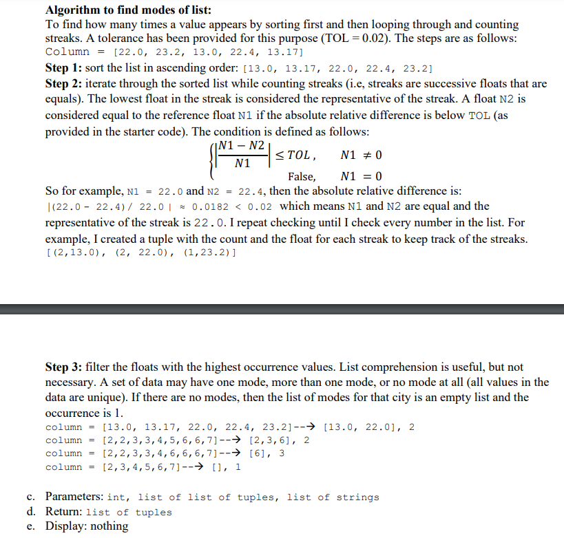 This function takes a column index col, the list of | Chegg.com