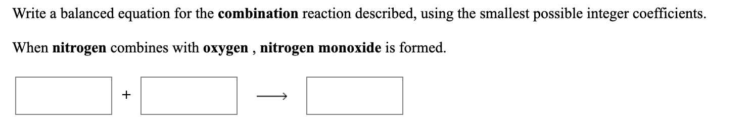 Solved Write A Balanced Equation For The Combination