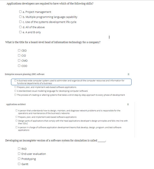 Solved Applications developers are required to have which of | Chegg.com