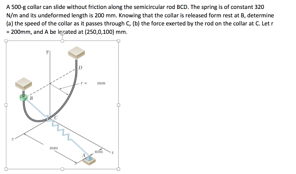 Solved A 500-g collar can slide without friction along the | Chegg.com