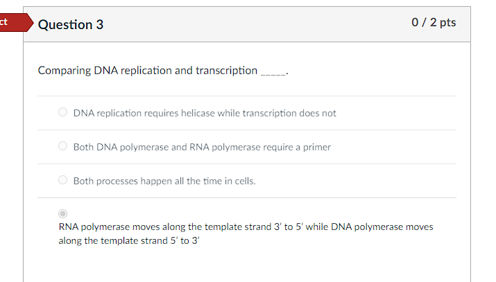 Solved Comparing DNA replication and transcription DNA | Chegg.com