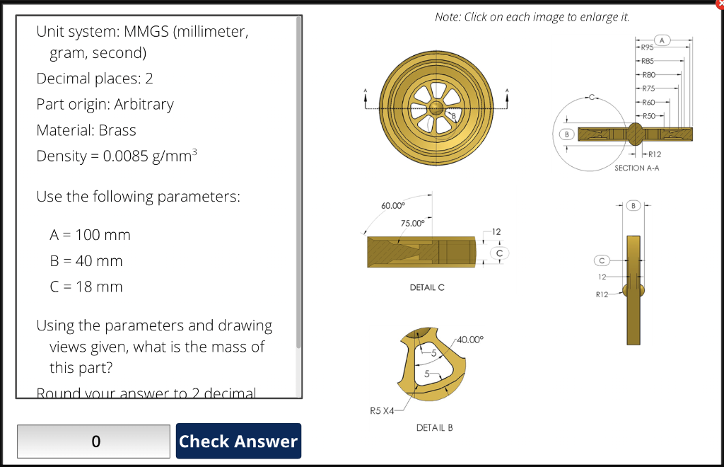Solved Unit system: MMGS (millimeter, Note: Click on each | Chegg.com