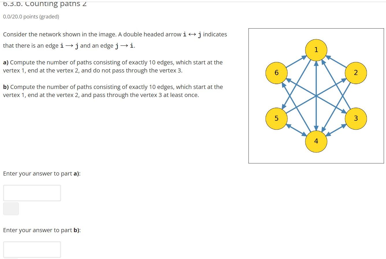 Solved 6.3.a. Counting paths 1 0.0/10.0 points (graded) | Chegg.com