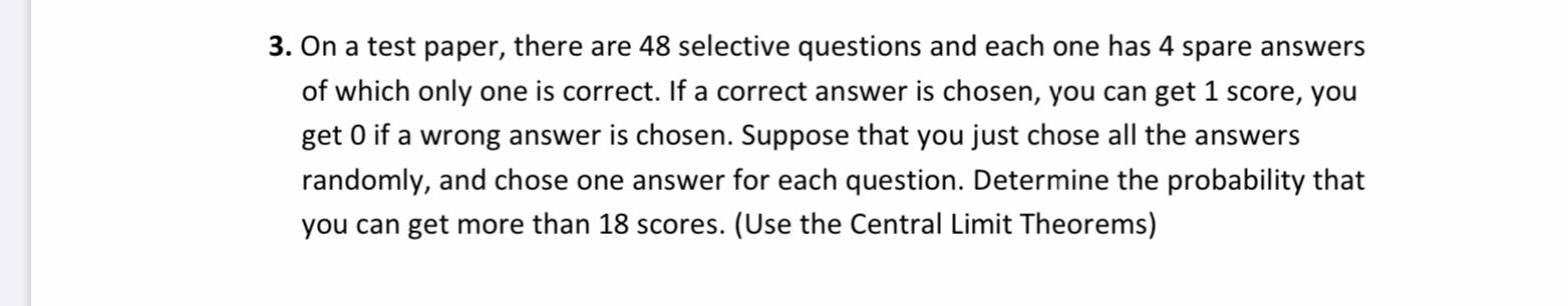 Solved 3. On a test paper, there are 48 selective questions | Chegg.com