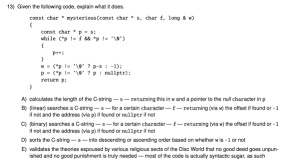 Solved 13) Given the following code, explain what it does. | Chegg.com