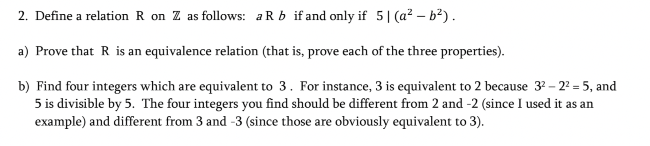 Solved Define a relation R ﻿on Z ﻿as follows: aRb if and | Chegg.com