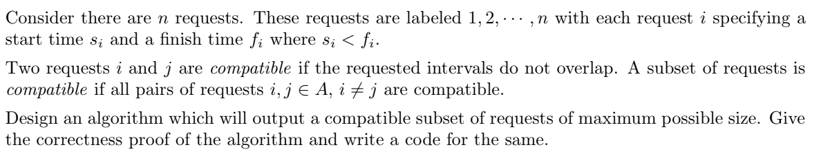 Solved Consider there are n requests. These requests are | Chegg.com