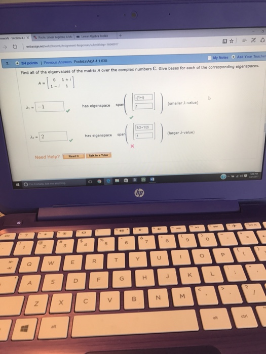 Solved Find all of the eigenvalues of the matrix A over the | Chegg.com