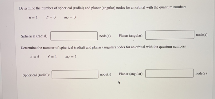 Solved Determine the number of spherical (radial) and planar | Chegg.com