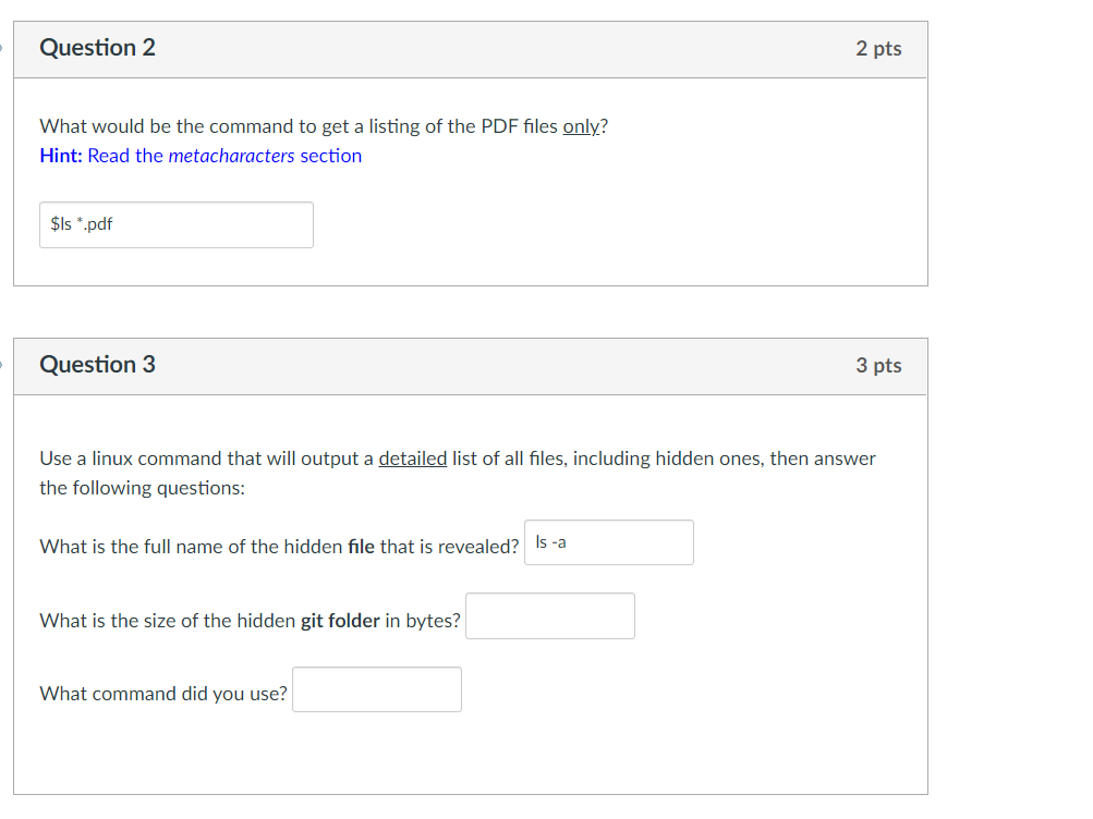 Solved What would be the command to get a listing of the PDF | Chegg.com