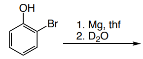Solved ОН Br 1. Mg, thf 2. D,0 | Chegg.com