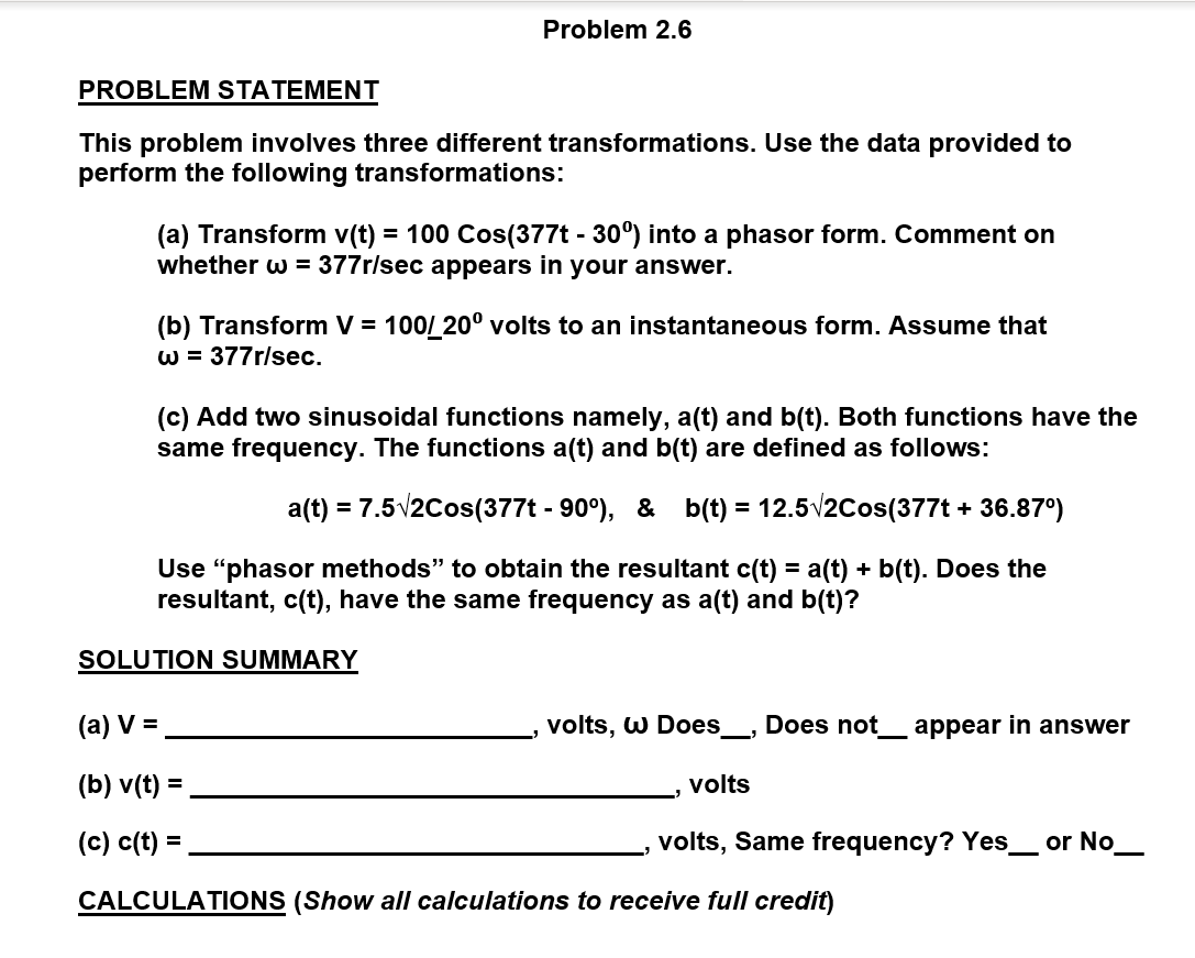 Solved Problem 2.6 PROBLEM STATEMENT This problem involves | Chegg.com