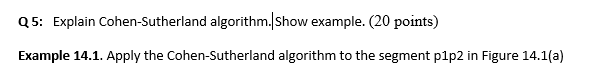 Solved Q5: Explain Cohen-Sutherland algorithm. Show example. | Chegg.com