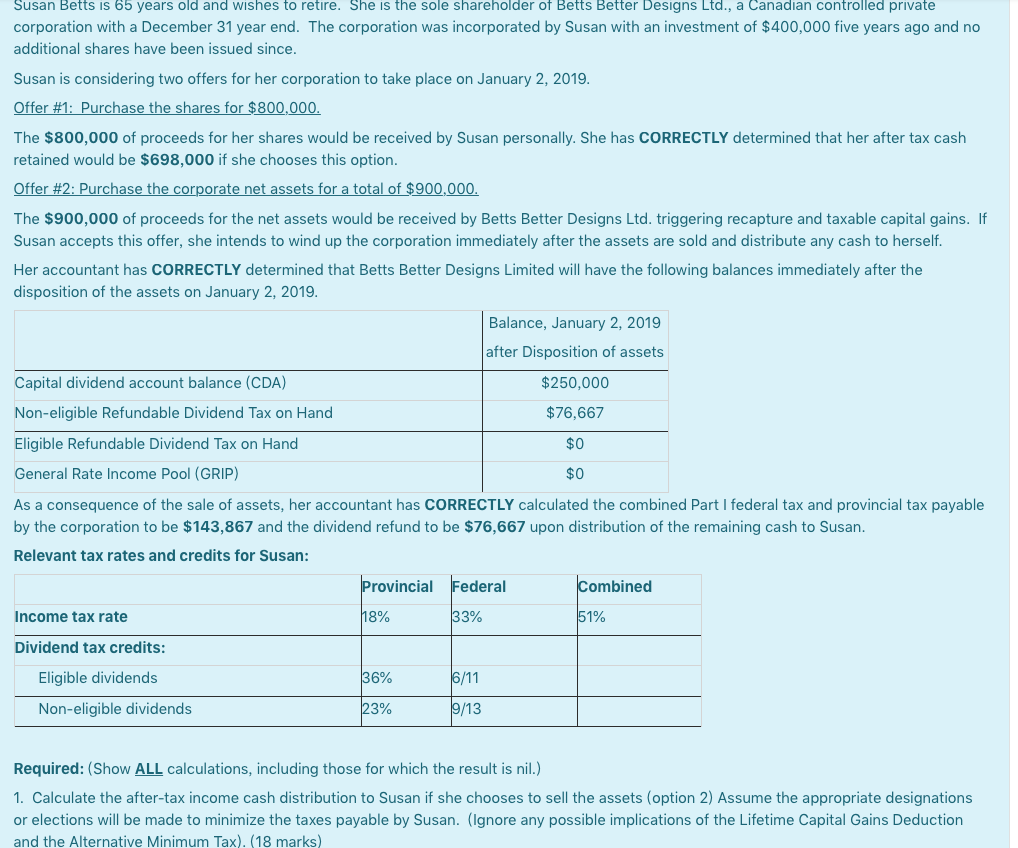 Susan Betts is 65 years old and wishes to retire. She | Chegg.com