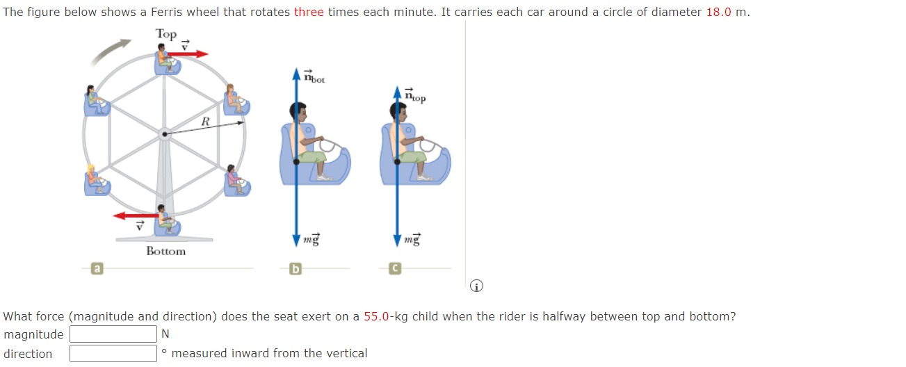Solved The figure below shows a Ferris wheel that rotates | Chegg.com
