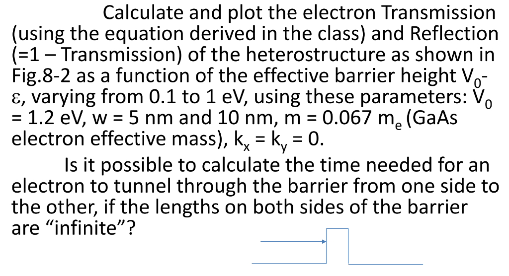 Calculate and plot the electron Transmission (using | Chegg.com